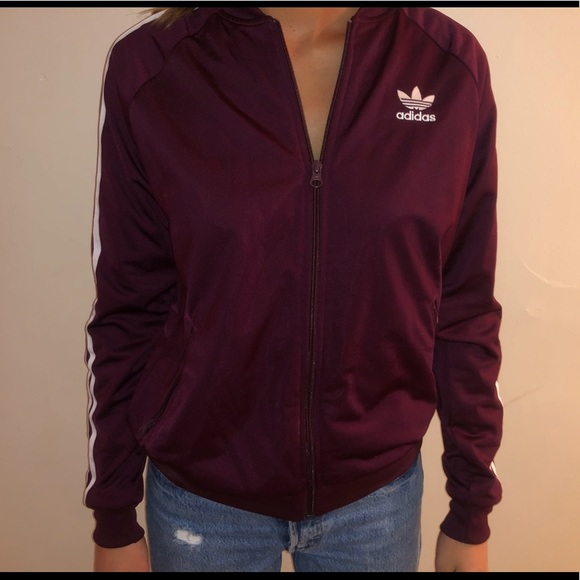 adidas | Jackets & Coats | Never Been Worn Maroon Adidas Jacket | Poshmark